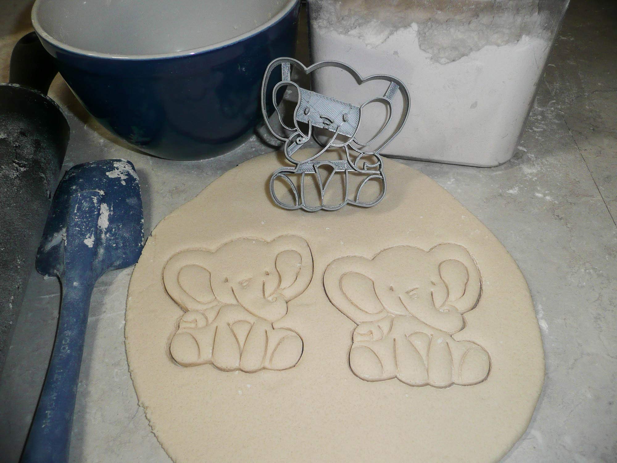 Baby Elephant Shower Gender Reveal Stencil and Cookie Cutter Decorating Set Made in USA LSC2558