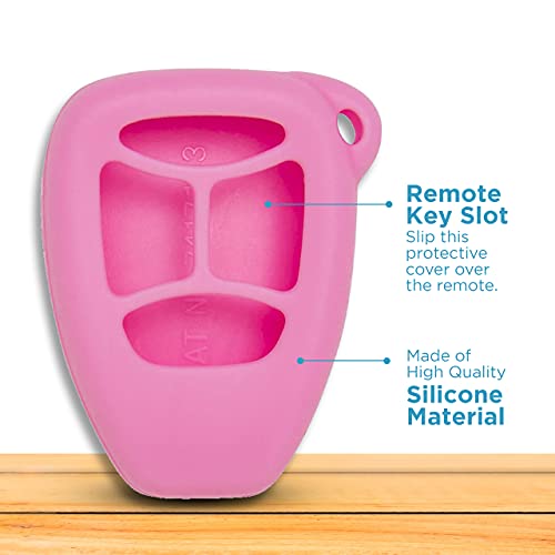 Keyless2Go Replacement for New Silicone Cover Protective Case for 4 Button Remote Keys with FCC KOBDT04A - Pink