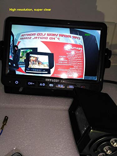 AHD 720P, Super Clear, 7" Wired Monitor Rear View Backup Camera System for Farm Tractor, Truck, RV, Forklift, Heavy Equipment, EXCAVTORS, Skid Steer