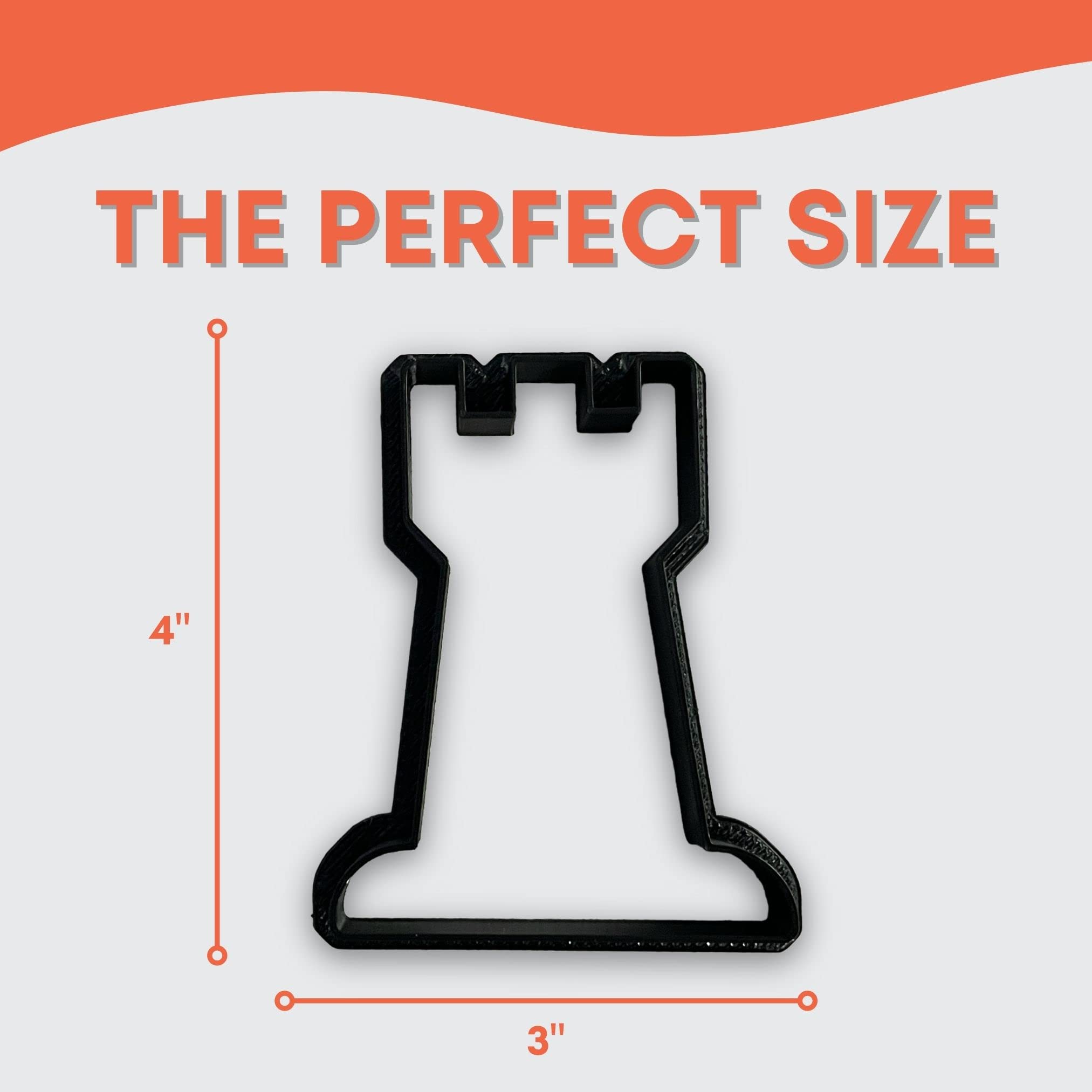 Rook Chess Piece Cookie Cutter with Easy to Push Design, for Baby Showers, Work Events, and Birthday Celebrations (4 inch)