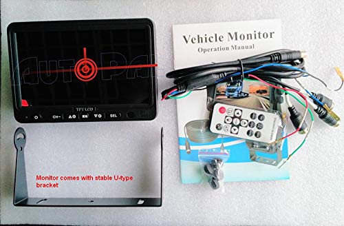 AHD 720P, Super Clear, 7" Wired Monitor Rear View Backup Camera System for Farm Tractor, Truck, RV, Forklift, Heavy Equipment, EXCAVTORS, Skid Steer