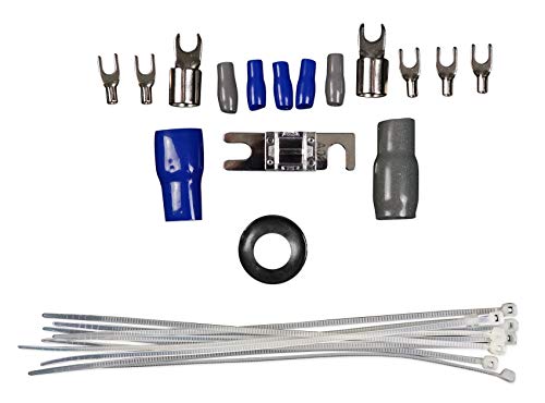 Rockville RMWK4 4 AWG Gauge Waterproof Marine Amplifier/Amp Install Wire Kit