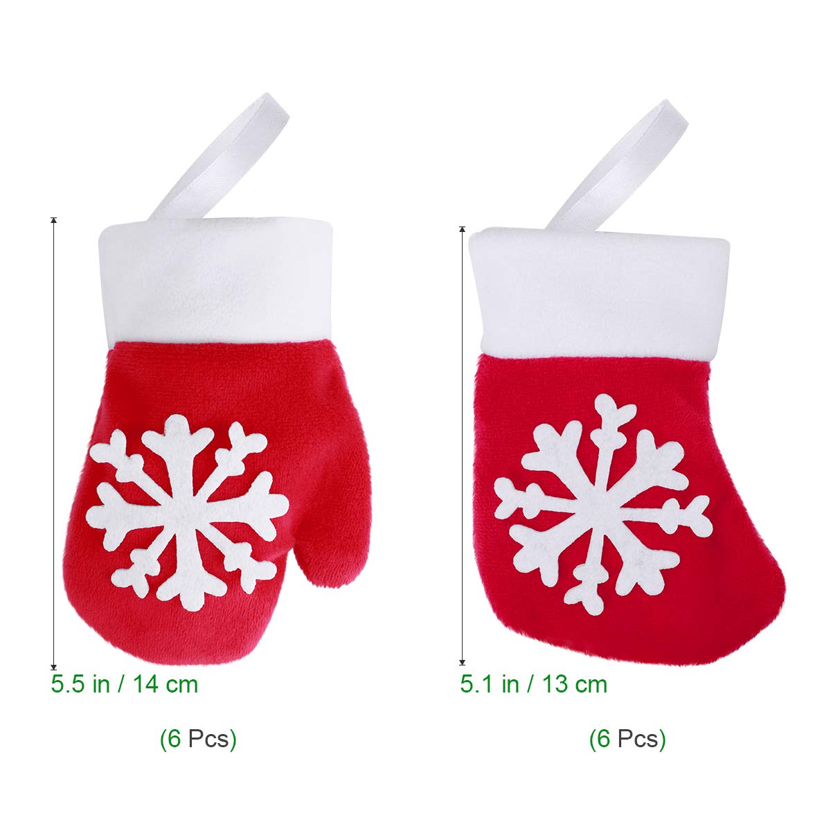 Hemoton 12PCS Christmas Cutlery Holders Premium Fabric Fork Knife Bags Durable Glove and Sock Table Decorations 5.3”X4”