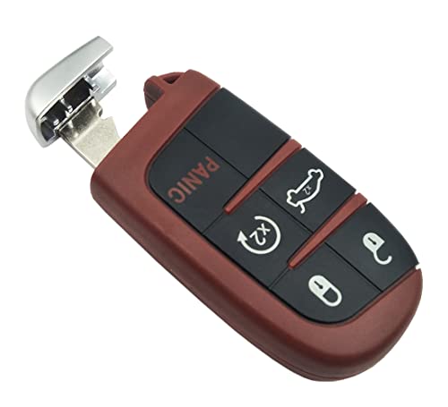 Smart Replacement Key Fob Cover Case fit for Jeep Grand Cherokee Dodge Challenger Charger Dart Durango Journey Chrysler 300 Keyless Entry Key Fob Shell (Red)