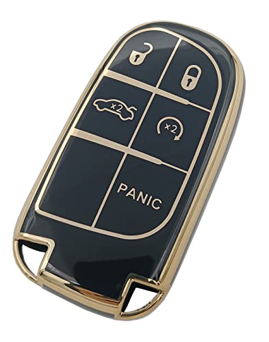 Guibuhuse TPU Protective Remote Key Fob Cover Fits for Jeep Grand Cherokee 2014-2021 Dodge Charger 2012-2018 2017 2018 2016 Wrangler Compass Renegade Patriot Grand Comander