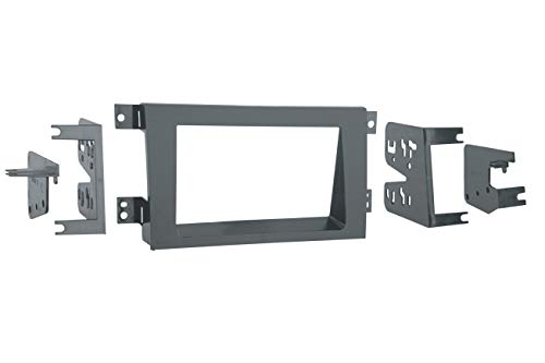 Compatible with Honda Ridgeline 2005 2006 2007 2008 Double DIN Stereo Harness Radio Dash Kit Gray