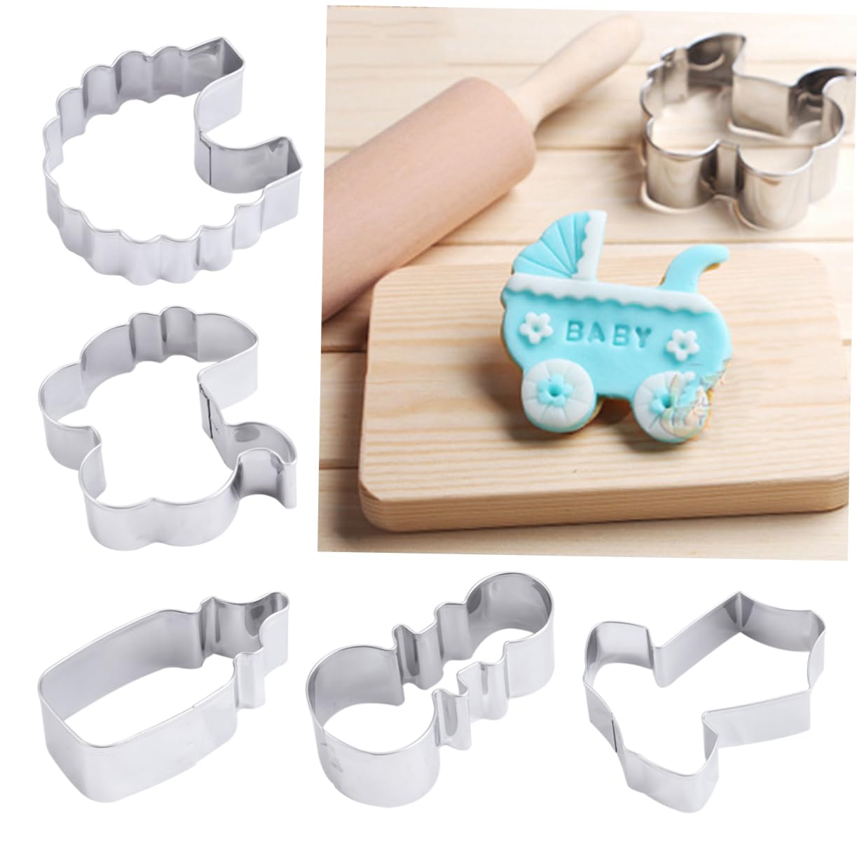 Abaodam Kids Kits Diy Chocolate Cutter Baby Shower Chocolate Metal Cookie Cutters Fruit Embossed Mini Cookie Biscuit Cutter Mould Baby Crackers Biscuit Mold Die Cutting Short Sleeve Child
