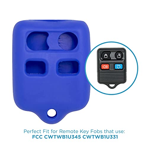 Keyless2Go Replacement for New Silicone Cover Protective Cases for 4 Button Remote Key Fobs CWTWB1U345 CWTWB1U331 - Blue (2 Pack)