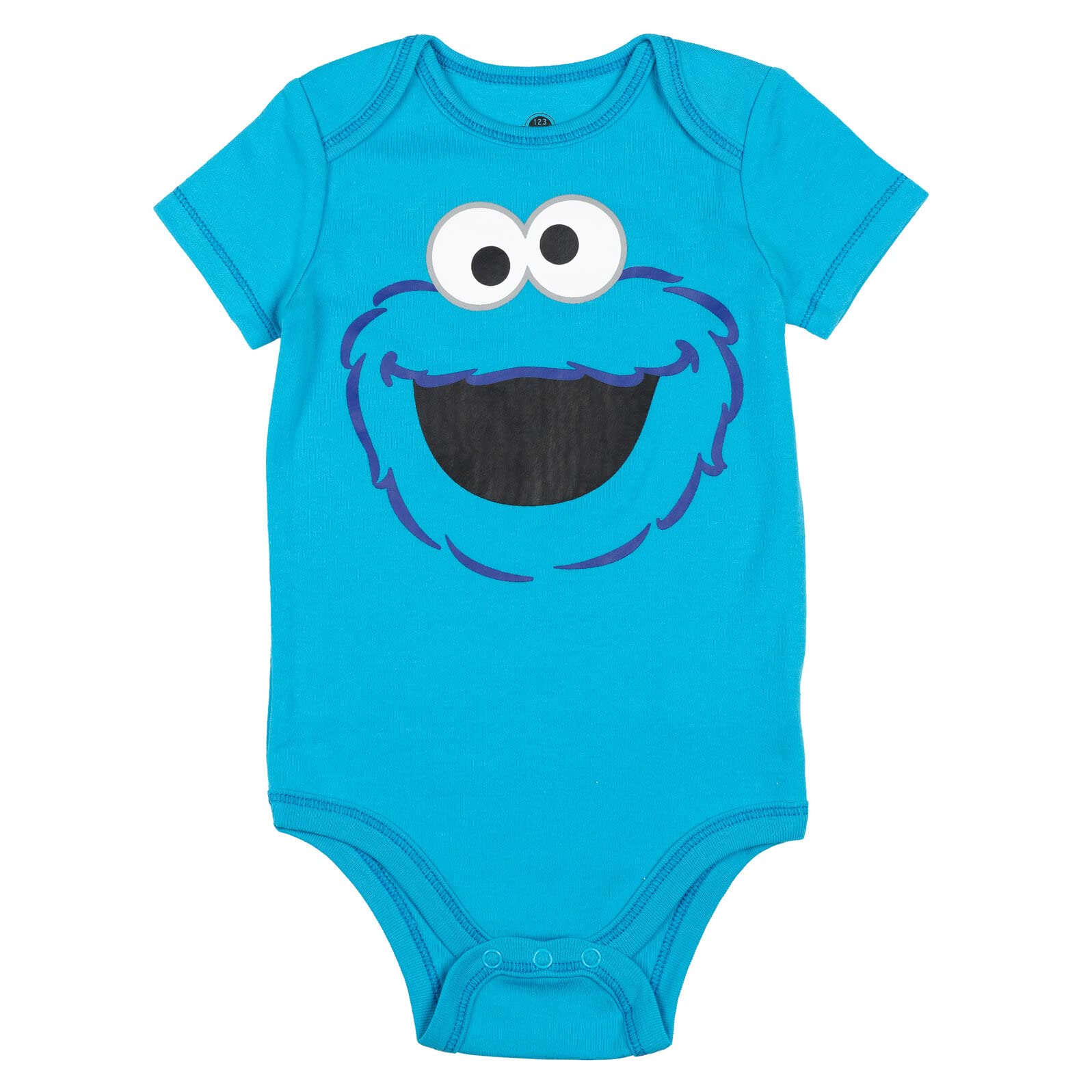 Sesame Street Elmo Cookie Monster Oscar the Grouch Big Bird Infant Baby Boys 5 Pack Bodysuits White 12 Months
