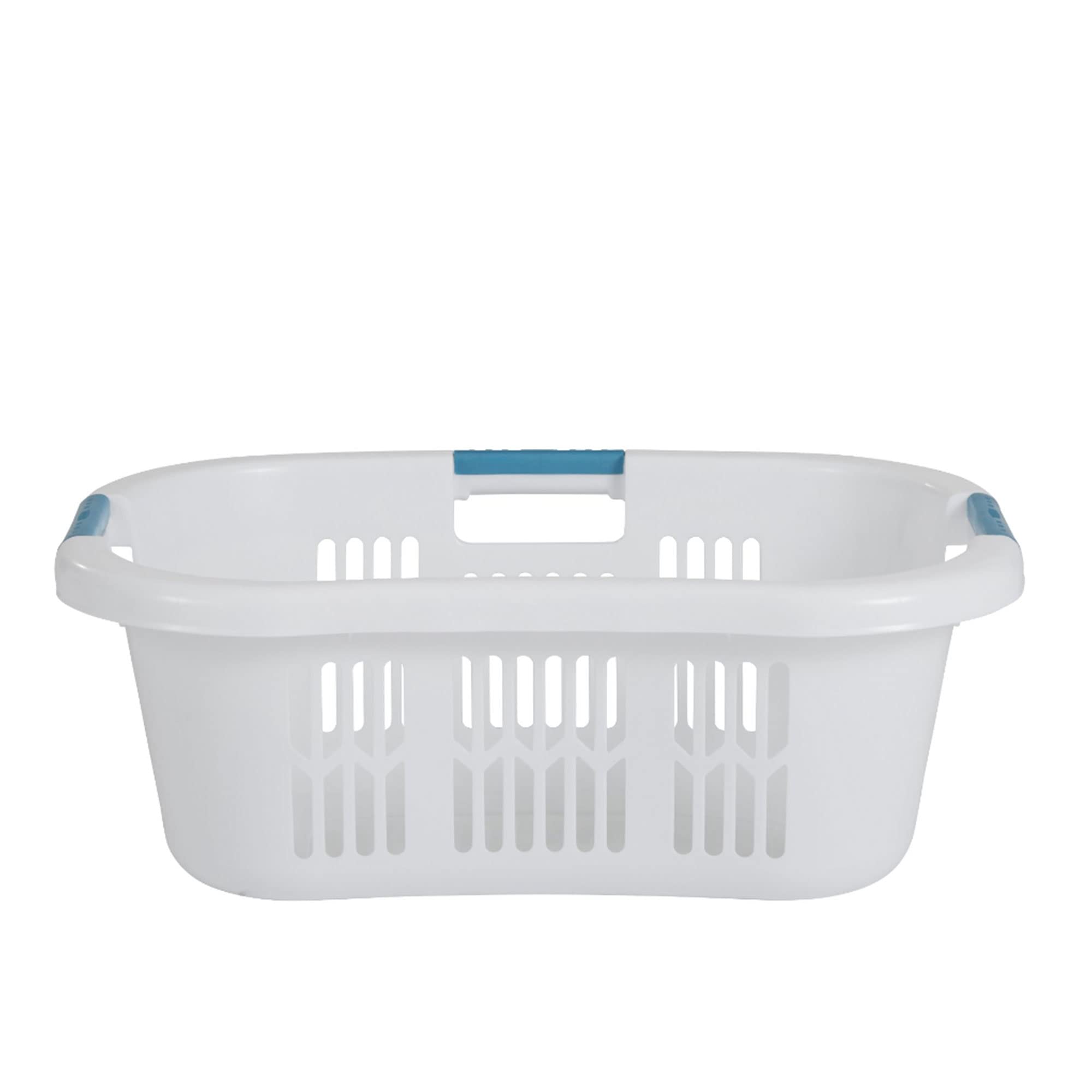 Rubbermaid Laundry Basket, XL Hip-Hugger Basket, 2.1-Bushel, White, Laundry, Storage, Bathroom, Bedroom, Home Closet Clothes Basket
