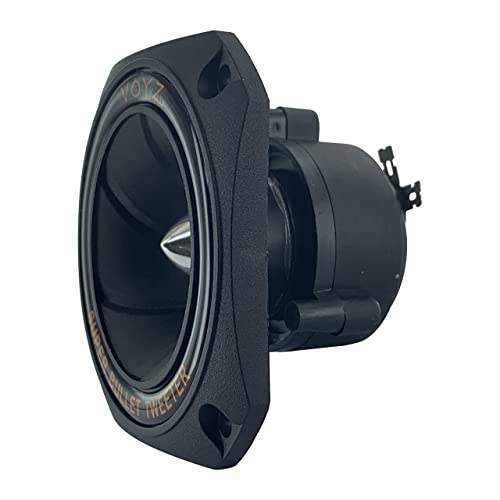 VOYZ 400 Watt 3.5β Piezo Super Horn Tweeters Aluminum Diaphragm 4-8 ohms - Black Housing with Capacitor 1 Pair (2pcs) (PET-1943)