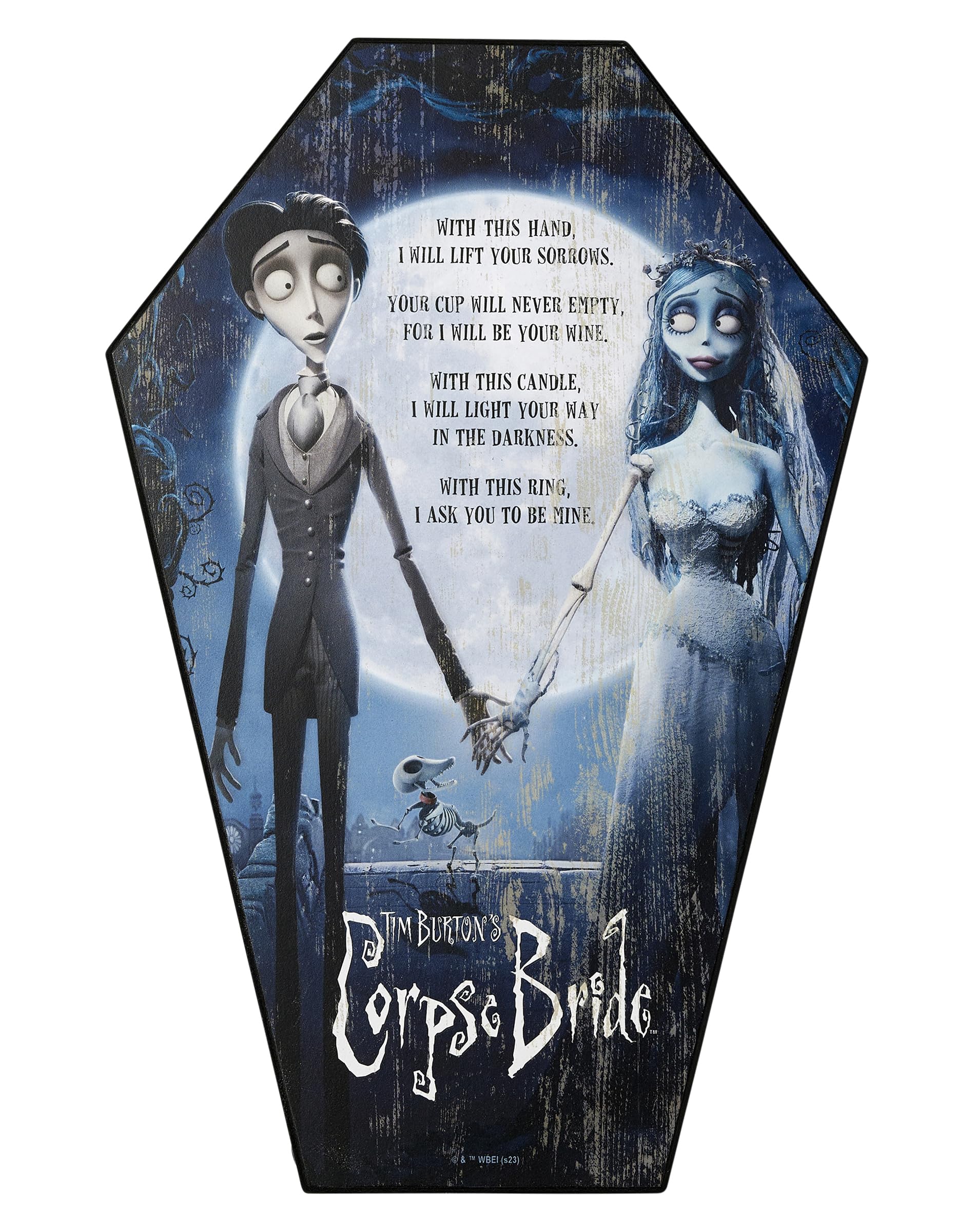 Spirit Halloween Tim Burtonâs 14 Inch Corpse Bride Coffin Sign | Officially Licensed | Home dĂ©cor