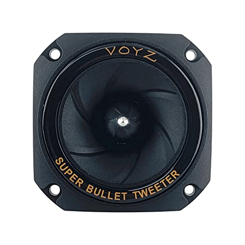 VOYZ 400 Watt 3.5β Piezo Super Horn Tweeters Aluminum Diaphragm 4-8 ohms - Black Housing with Capacitor 1 Pair (2pcs) (PET-1943)