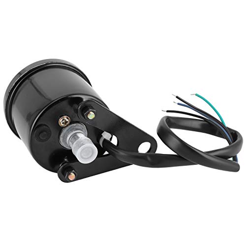 Aramox Motorcycle Speedometer, 12V Universal Motorcycle Multi‑Functional Meter Tachometer Odometer Fuel Gauge Speedmeter(Black)