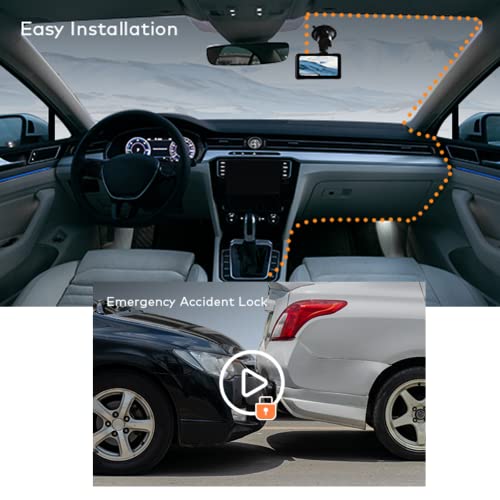 DAJKRTIA Dash Cam 1080P Car Dash Camera, Super Night Vision Driving Recorder 3 Inch LCD Screen 170° Wide Angle, G-Sensor, Accident Record, Loop Recording