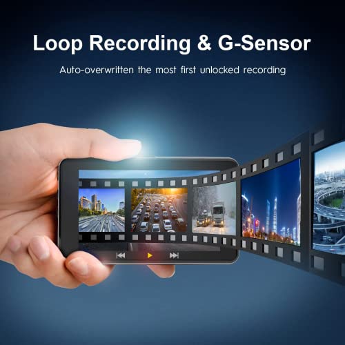DAJKRTIA Dash Cam 1080P Car Dash Camera, Super Night Vision Driving Recorder 3 Inch LCD Screen 170° Wide Angle, G-Sensor, Accident Record, Loop Recording