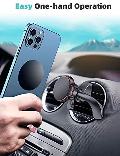 eSamcore Magnetic Car Phone Holder, Universal Air Vent Clip Car Phone Mount with Powerful Magnets and Anti-Fall Cell Phone Car Mount for iPhone Samsung Galaxy and Other Smartphone