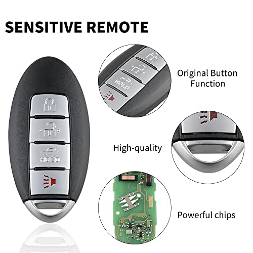 Key Fob Replacement for Nissan Altima 2007 2008 2009 2010 2011 2012 Maxima 09-2013 2014 Murano FCC ID:KR55WK48903