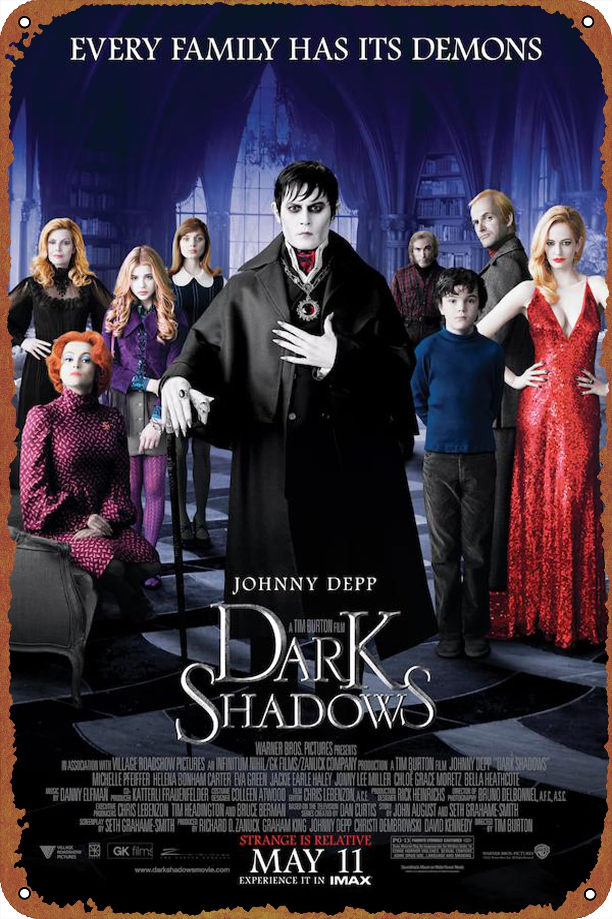 Dark Shadows Tin Sign Retro Metal Movie Poster Art Wall Home Decor 8x12 Inches