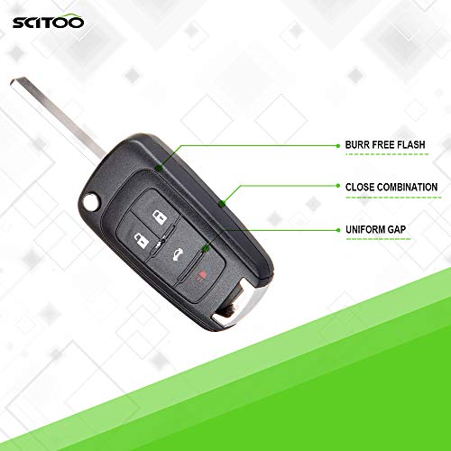 SCITOO Replacement for 4 Buttons Keyless Entry Remote Key Fob for Chevy for Malibu for Camaro for Cruze for Equinox OHT01060512 1PC