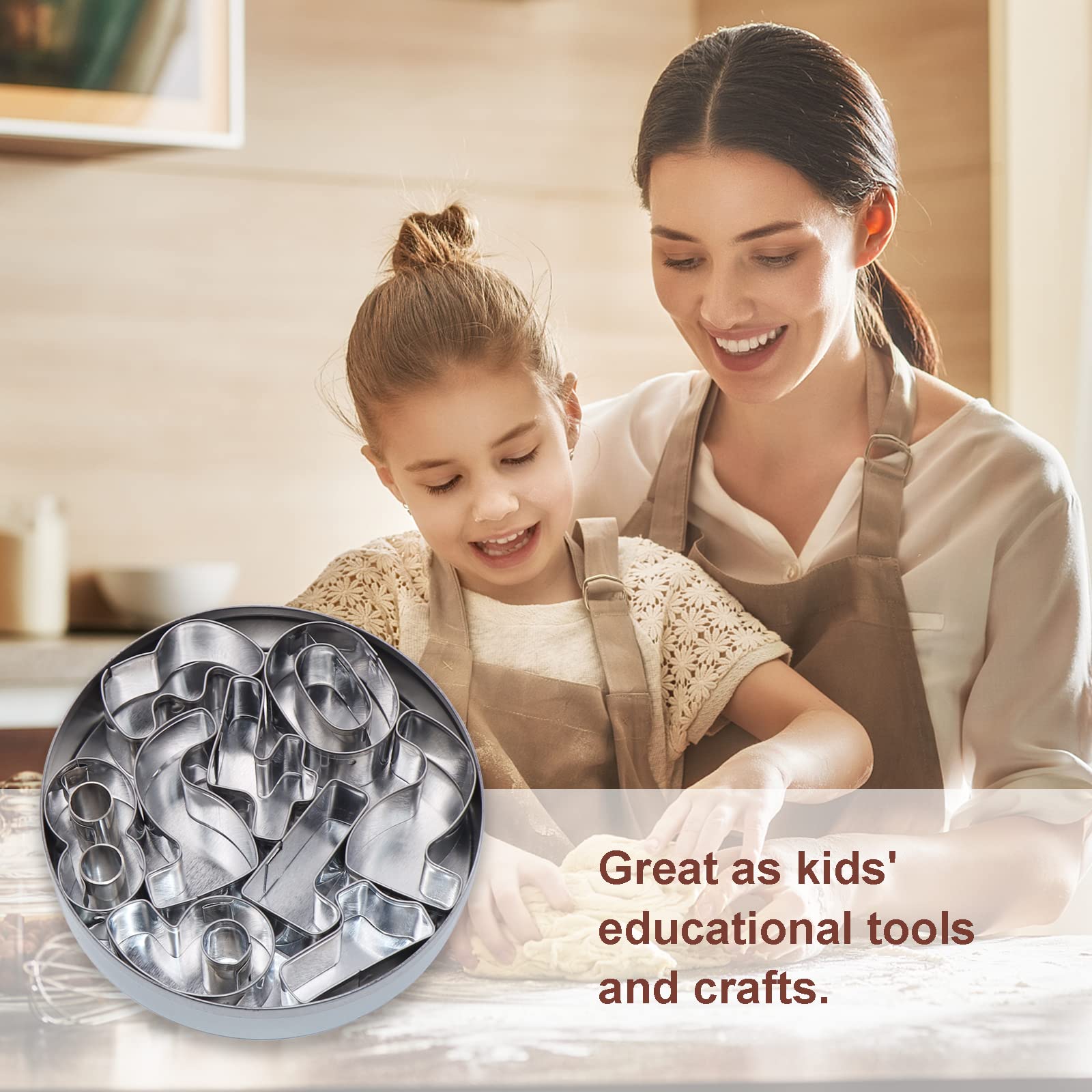 Cutters 9 Piece Numbers Cookie Cutter - Stainless Steel Numbers Cutter Set Tools - for Home Kitchen Birthday Baby Shower Party Supplies