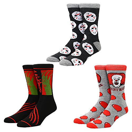 Warner Brothers Horror Icons Men's 13-Pack Crew & Ankle Socks