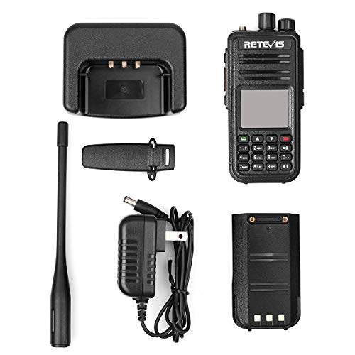 Retevis RT3S Dual Band DMR Radio, Digital Analog 2 Way Radio with GPS APRS, 3000Ch 10000 Contacts 2000mAh, Long Range Handheld Walkie Talkie for Traveling Hiking (Black 1 Pack)