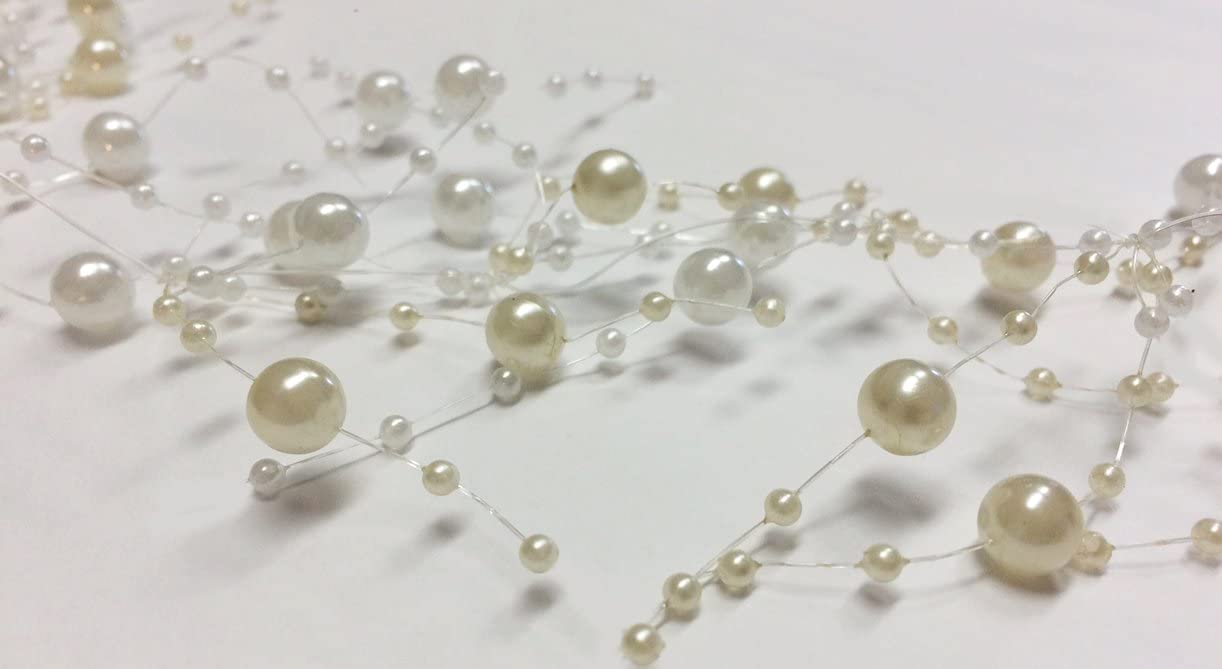 Sullivans Cream and Ivory Pearl Beaded Garland 5 Ft