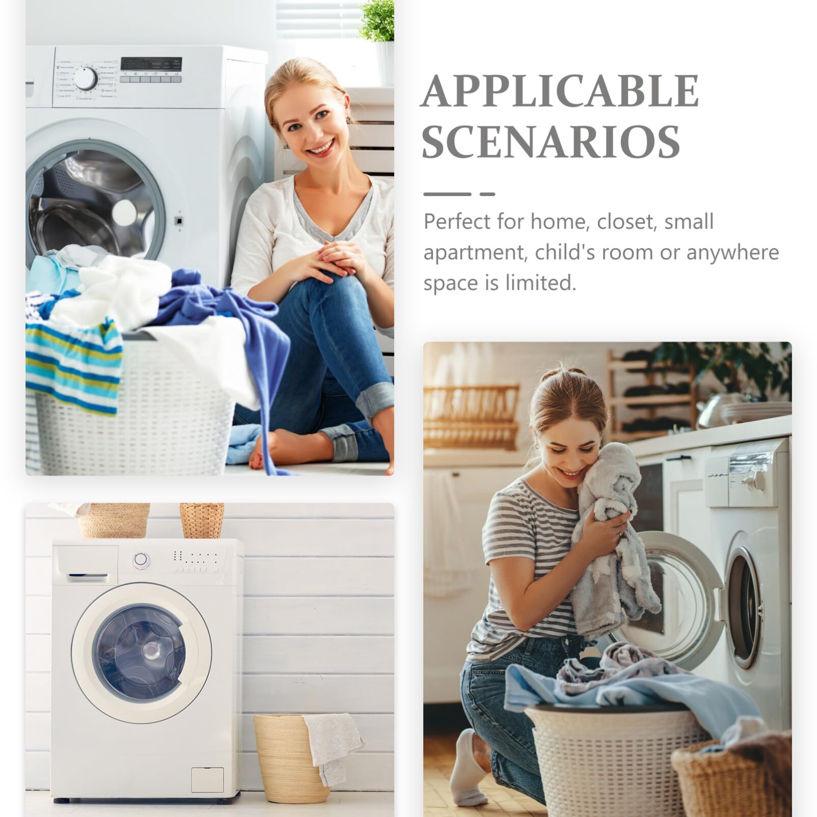 Cabilock Laundry Basket Plastic Laundry Hamper 30L Portable Round Bin with Carry Handles Laundry Bin Organizer Dirty Clothes Hamper for Bedroom Bathroom Towel Hamper for Wet Towels