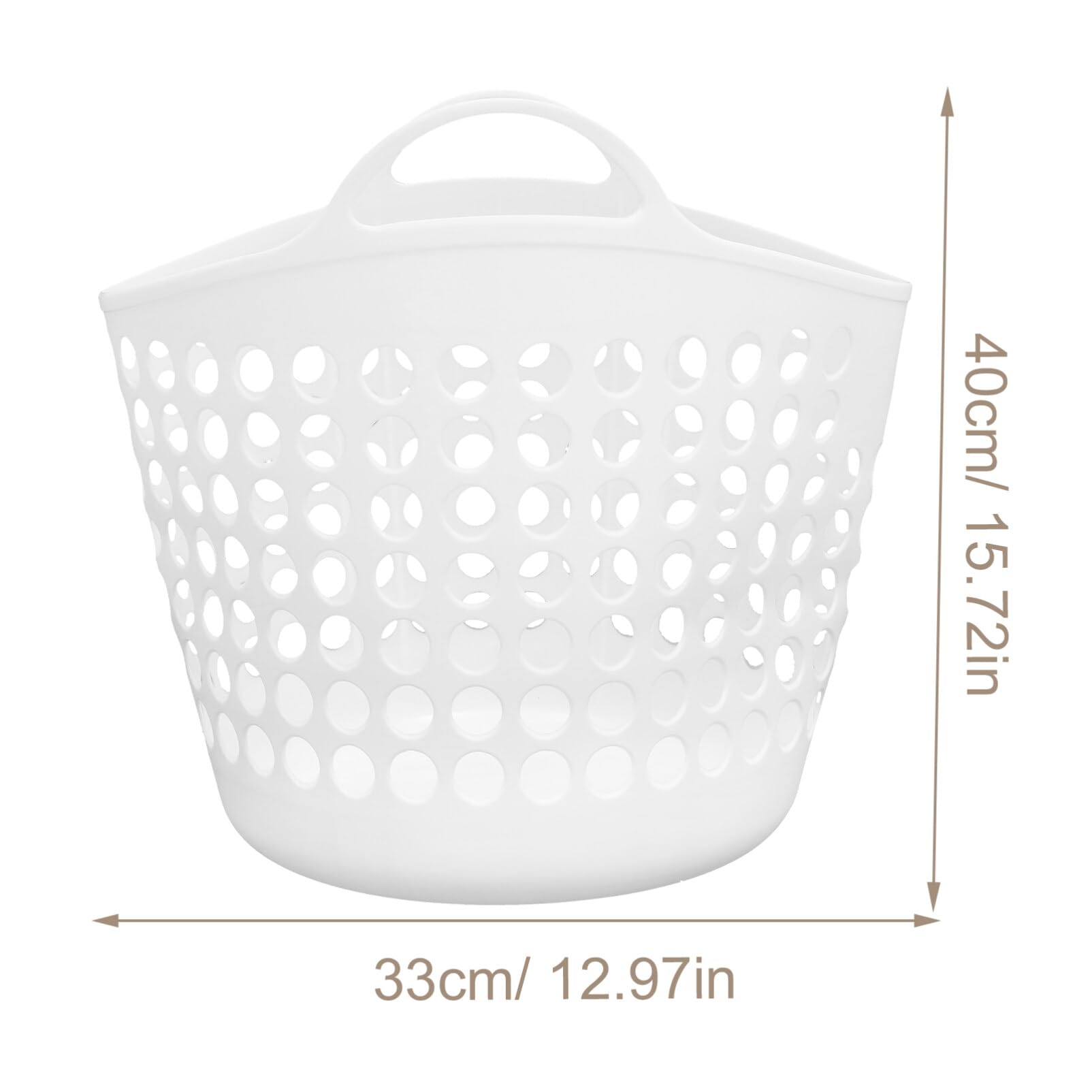 Cabilock Laundry Basket Plastic Laundry Hamper 30L Portable Round Bin with Carry Handles Laundry Bin Organizer Dirty Clothes Hamper for Bedroom Bathroom Towel Hamper for Wet Towels