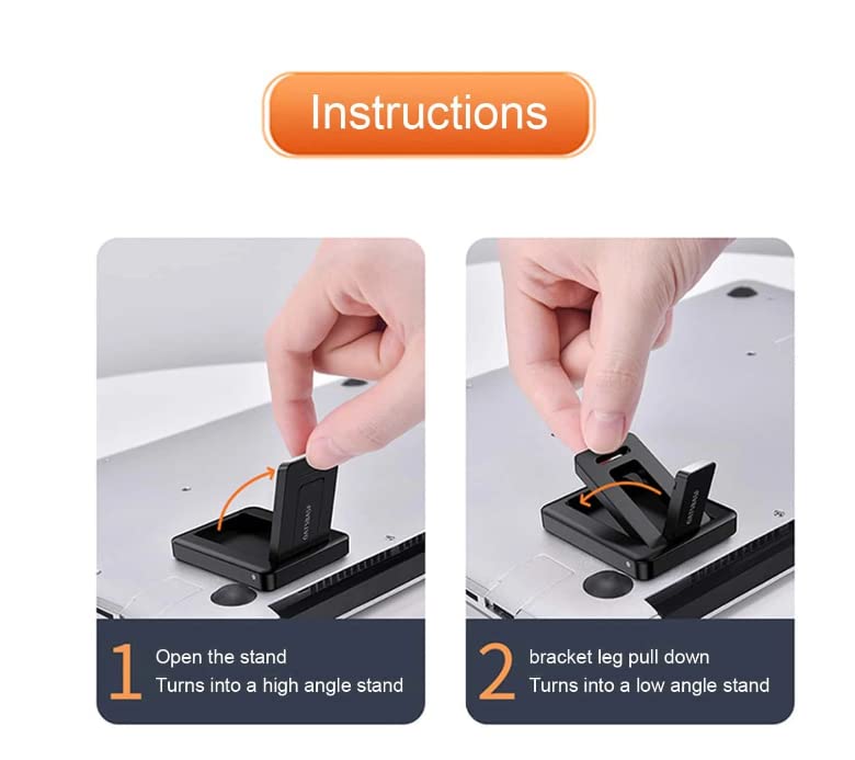Mini Laptop Stand, Keyboard Riser Stand, Invisible Ergonomic Laptop Holder Stand Riser, Foldable Tablet Pad Phone Stand, Cooler (2PCS) (Black)