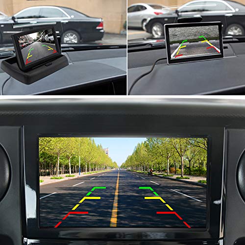 Mini Car Rear View Camera Night Vision Backup Camera with Waterproof IP67 Color CMOS 8 LED Lights Flush Mount 170 Viewing Angle