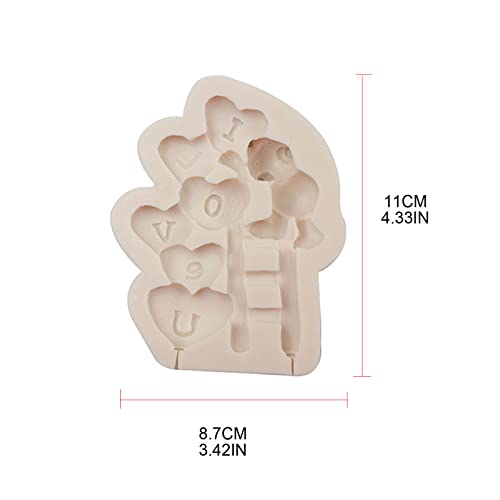 Valentines Day Bear Silicone-Molds For Baby-Shower Cake-Topper Decoration Love Bear Card Fondant Mold DIY-Baking Cookie Candy Mould-silicone
