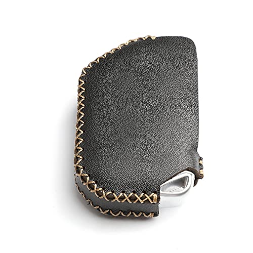 WFMJ Leather for 2018 2019 2020 2021 2022 2023 Jeep Wrangler JL Gladiator JT JLU Remote Flip 4 Buttons Key Fob Case Cover Chain (Black)