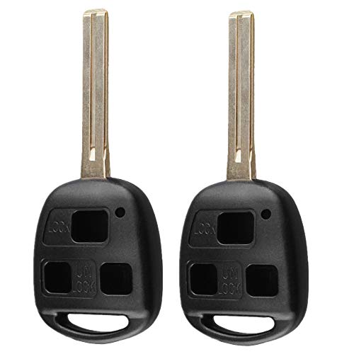 Beefunny Remote Car Key Shell 3 Button Uncut Key Fob Case for Toyota For Lexus ES300/IS400/RX300/RX400h Blade TOY48 48mm (2)