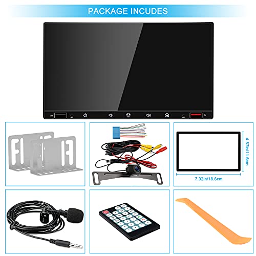 YUANTING Newst Double Din Car Stereo with Voice Control Carplay and Android Auto,7 Inch Capacitive HD Touchscreen,Bluetooth，Mirror Link, Subwoofer，Waterproof Backup Camera/SWC/AM/FM/2USB