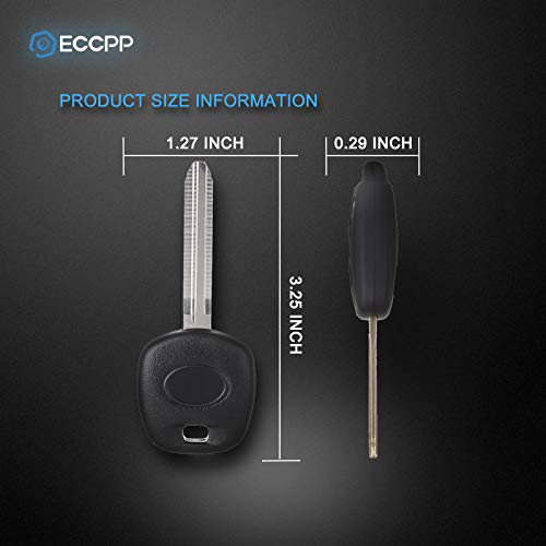 ECCPP 1X Uncut Ignition Key Fob Replacement for 03-11 for Toyota Landcruiser Camry 4 Runner Highlander Sienna Solara Tacoma Avalon Corolla Matrix Rav4 Sequoia Tundra Yaris Venza TOY44DPT 89785-60160C