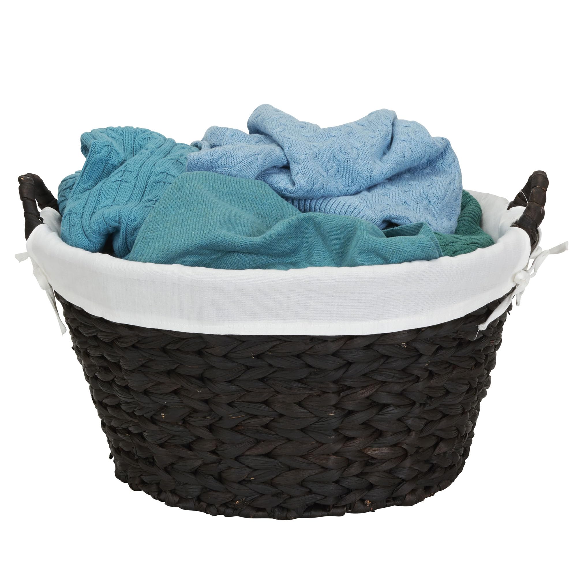 Household Essentials Natural ML-6667N Round Wicker Laundry Basket Hamper with Liner
