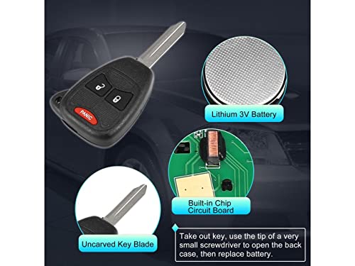 KEY2U Keyless Entry Remote Control Car Key Fob Replacement for OHT692427AA OHT692713AA (Pack of 2) Key