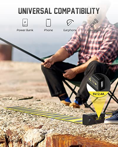 Shargeek Solar Panel Charger with USB Port, 12W IP54 Waterproof Portable and Foldable Hiking Camping Gear USB Solar Panel Compatible with iPhone, iPad, Samsung Galaxy, and More