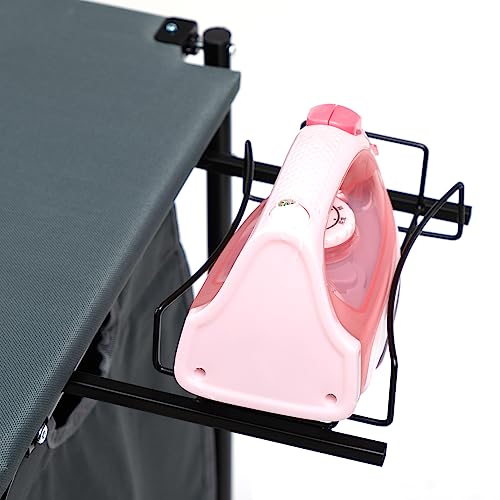 ALIMORDEN 3 laundry basket sorter with foldable ironing board,Removable Bag 3 laundry basket sorter with wheels Dark Grey