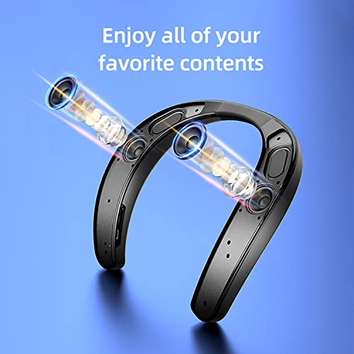 VANPEUSO-905 Neckband Bluetooth Speaker, Bluetooth 5.0 Built-in mic, Portable Wireless Wearable Speaker, True 3D Stereo Surround Sound, Ideal for Home&Outdoors(Black)