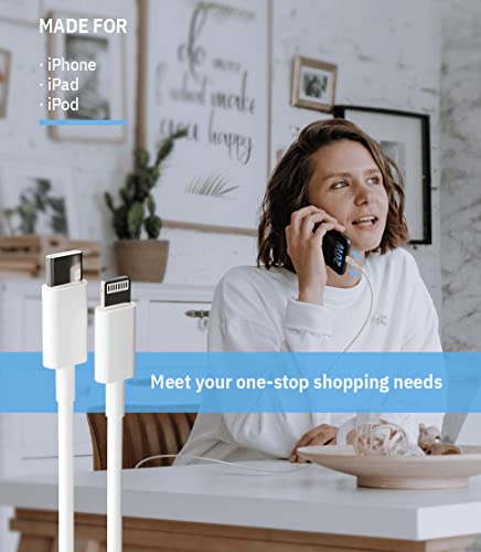 Fast Charger iPhone, 20W USB C Wall Charger with MFi Certified 6 FT Charger Cable Type C Charger Adapter Compatible with iPhone 14/14 Mini/14 Pro Max/13/13 Mini/13 Pro Max/11 Pro Max/XS Max/XS/XR/X