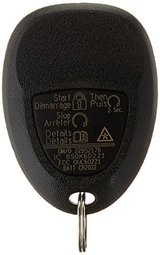 GM Genuine Parts 22952176 5 Button Keyless Entry Remote Key Fob with Remote Start