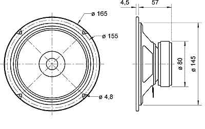 Visaton BG17-8 6.5" Full-Range Speaker with Whizzer Cone 8 Ohm