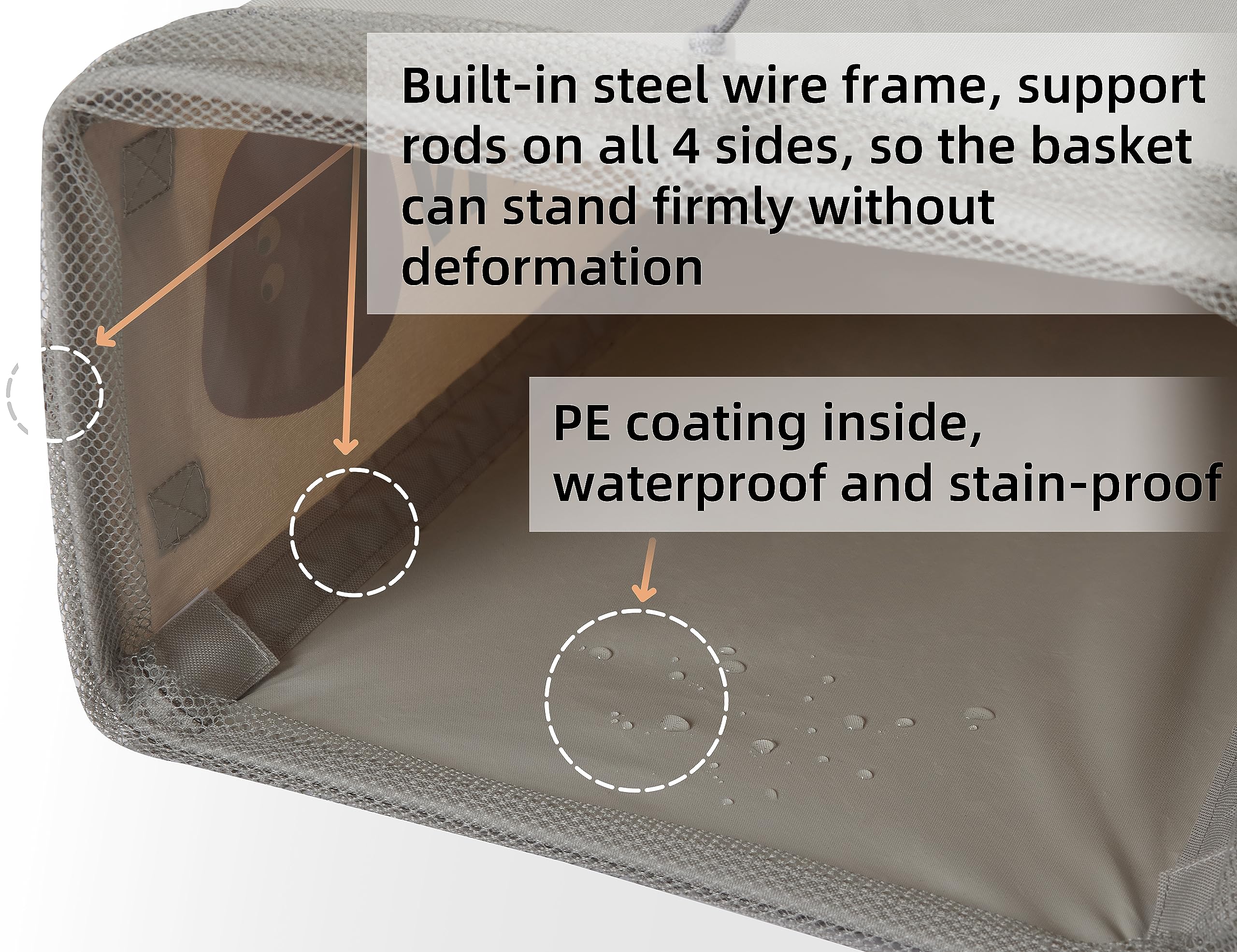 ECOWAN LIVING Laundry Basket with Wheels, Narrow Thin Tall Rolling Collapsible Foldable Laundry Hamper, Waterproof Corner Dirty Clothes Laundry Bin, Handle on Both Side, 58L (Slim Plus/16Gal, Black)