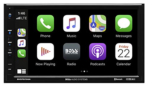 BOSS Audio Systems BVCP9700A Car Audio Stereo System - Apple CarPlay, Android Auto, 7 Inch Double Din, Touchscreen, Bluetooth Audio and Calling Head Unit, Radio Receiver, No CD Player, for Amplifier