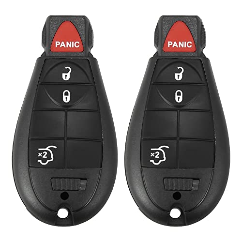 X AUTOHAUX 2pcs Replacement Keyless Entry Remote Car Key Fob M3N5WY783X 433Mhz for Jeep Grand Cherokee 2008-2013 for Commander 08-10 4 Buttons with Door Key IYZ-C01C