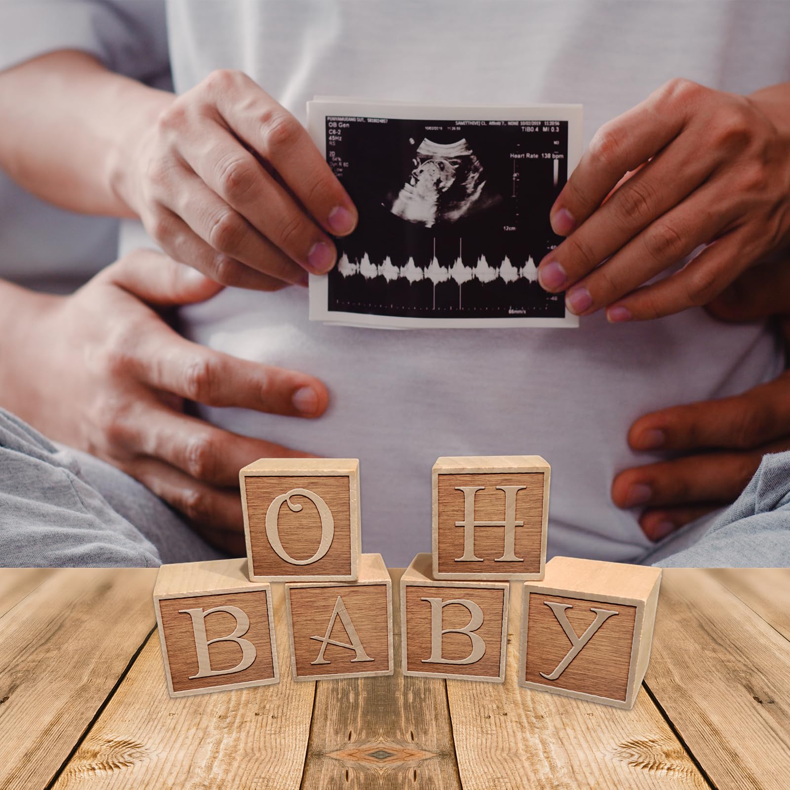 Oh Baby Blocks for Baby Shower Oh Baby Sign Small Wooden Baby Shower Table Decorations Centerpieces 1.6"