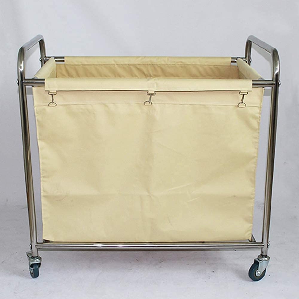 Maryaz Movable Trolleys Laundry Basket Hamper with Wheel and Removable Bagstrolley Rolling Laundry Sorter for Beauty Salon Hotel - Yellow